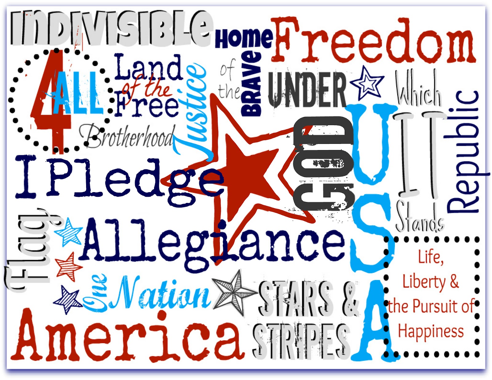 Project Bazaar: Patriotic Picture Frame and Free Printable