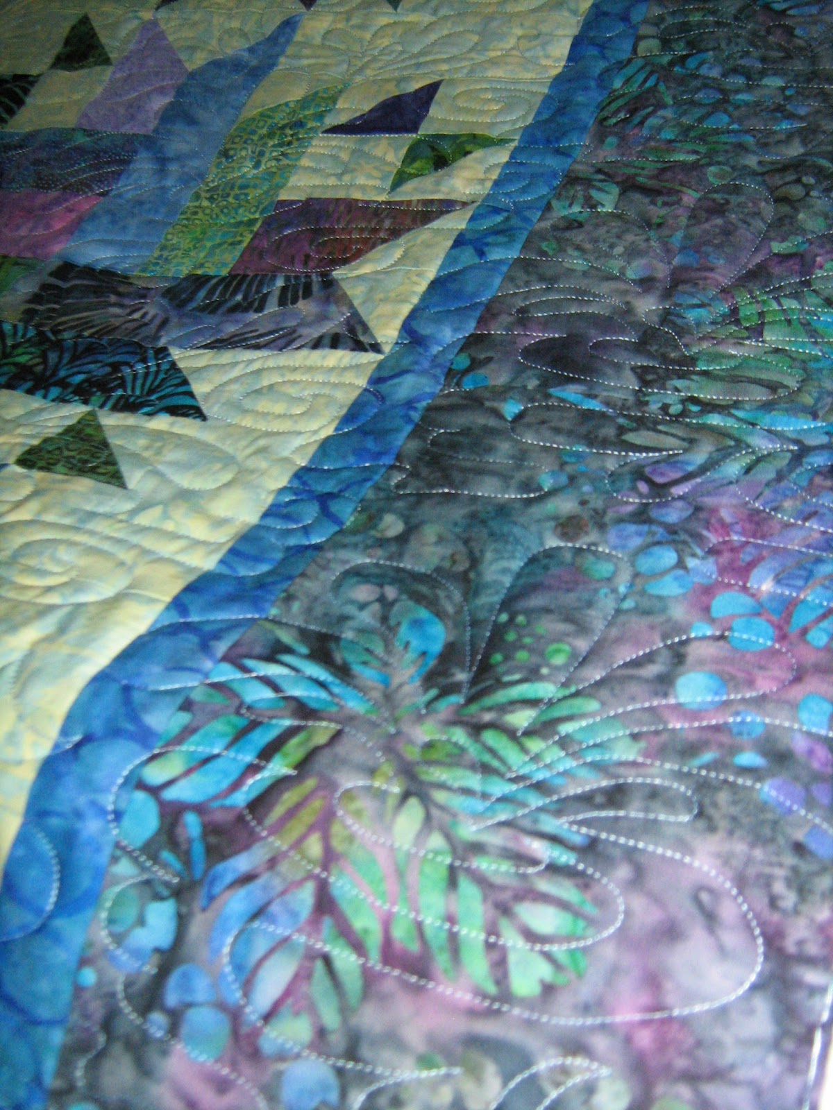 Inch by Inch Quilting: Blue Batik Quilt