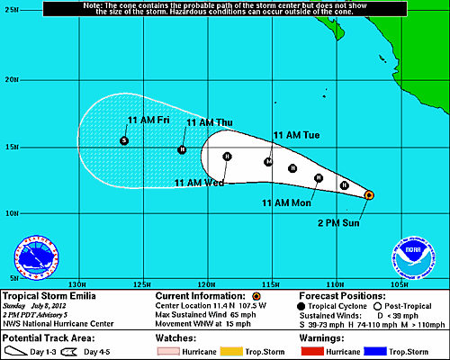 The Weather Centre: Tropical Storm Emilia Forms in East Pacific