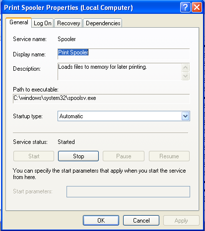 Technicians notes: Restart print spooler via windows service