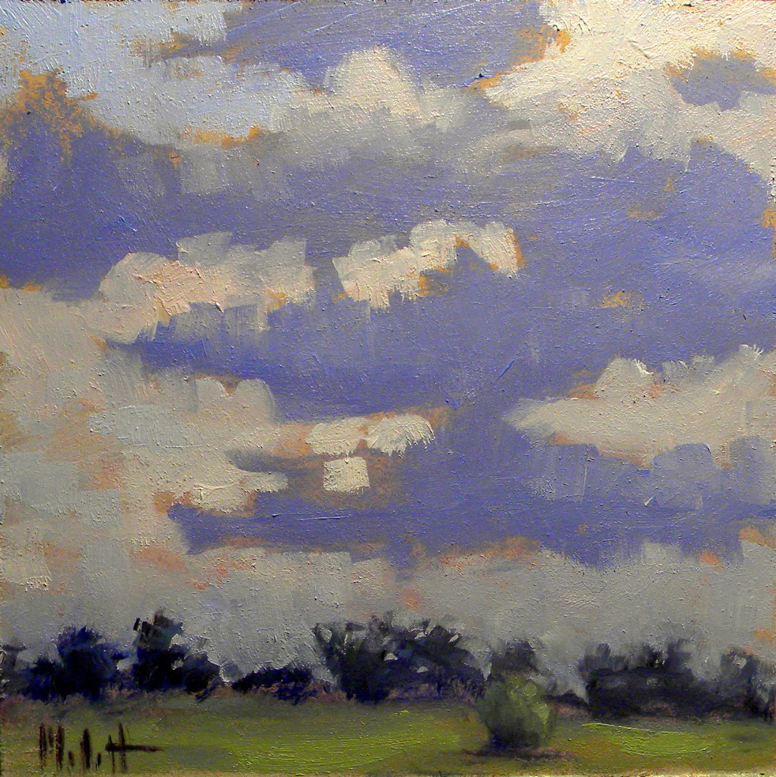 Heidi Malott Original Paintings: Impressionist Clouds Landscape Daily ...