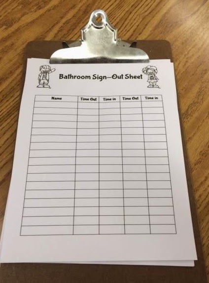 An Apple For The Teacher: Classroom Sign Out Sheet for Bathroom and ...