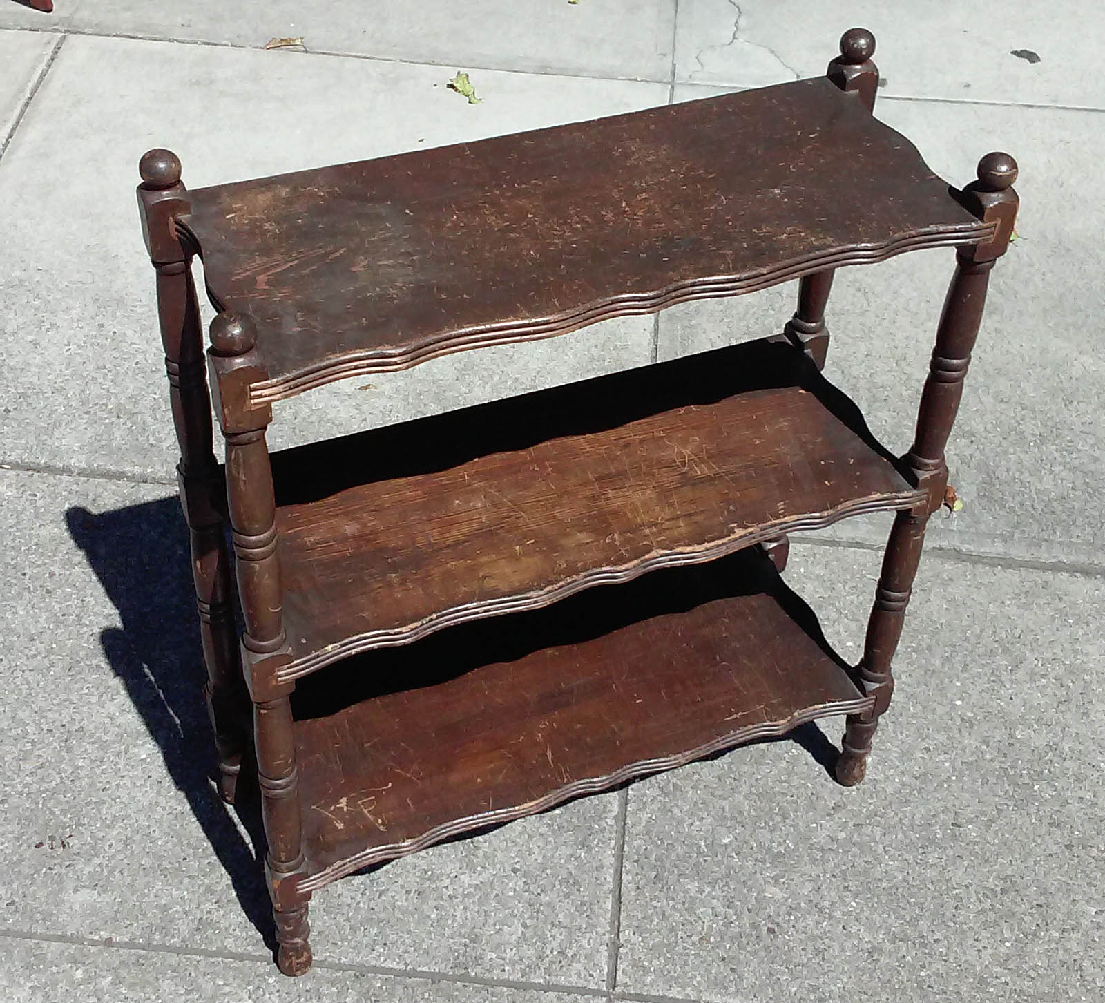 UHURU FURNITURE & COLLECTIBLES: SOLD 3 Level Vintage Shelf - $30