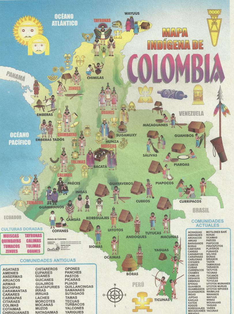 MAPA INDÍGENA DE COLOMBIA.
