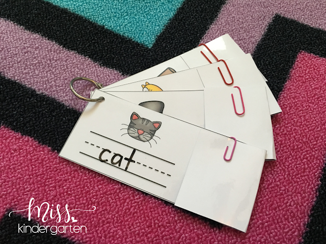 Writing CVC Words with Write and Reveal Cards - Miss Kindergarten