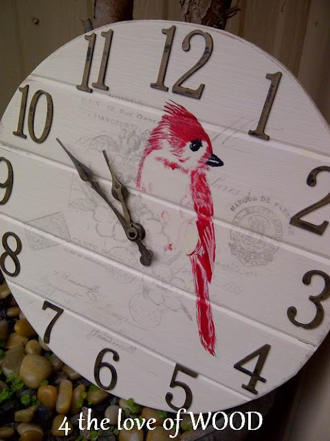 4 the love of wood: HELLO BIRDIE - hand made clock