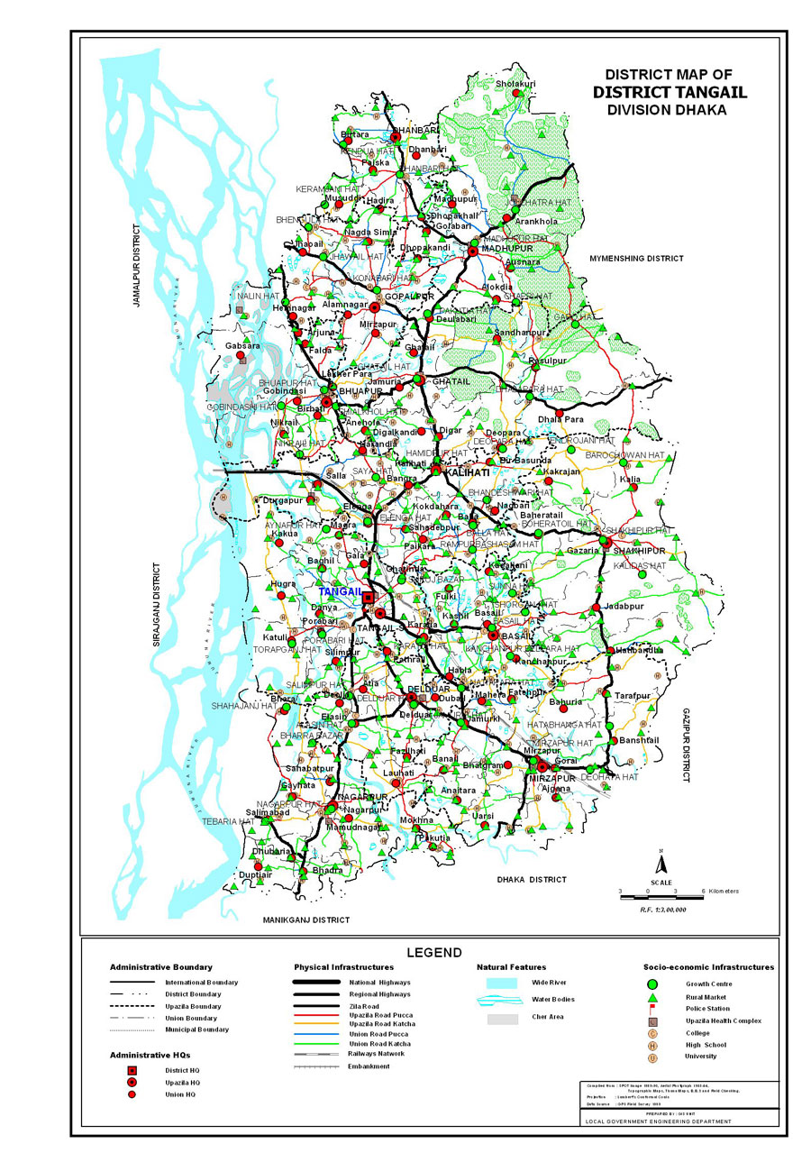 Tangail District [Upazila wise Mouza Maps & Information]