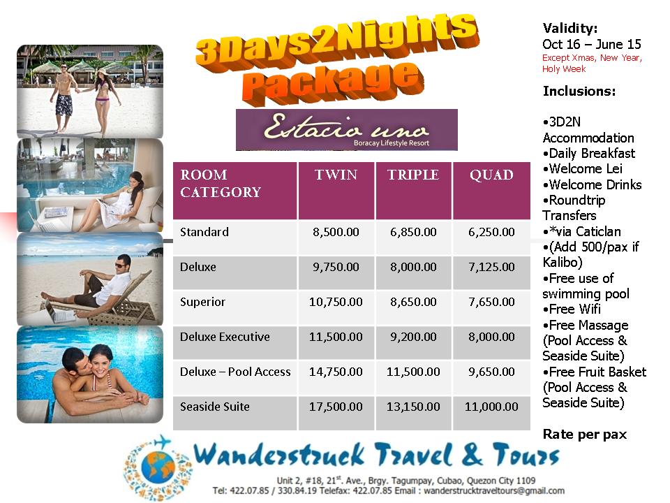 Estacio Uno - Boracay Lifestyle Resort - WANDERSTRUCK TRAVEL & TOURS