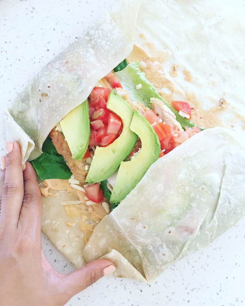 Wraps de pechuga picante - Delirios de Cocina