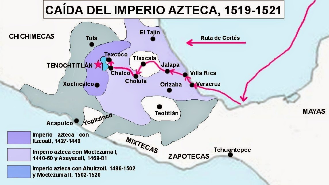 HISTOGEOMAPAS: HERNÁN CORTÉS, LA CAÍDA DEL IMPERIO AZTECA Y EL ...