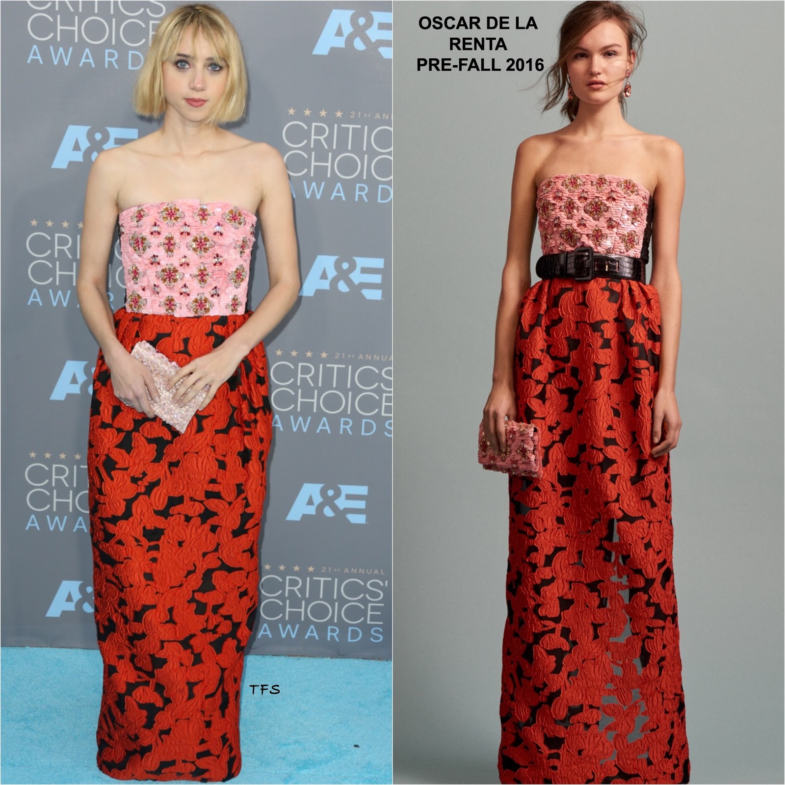 Zoe Kazan in Oscar de la Renta at the 21st Annual Critics' Choice Awards