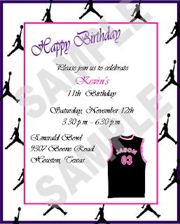 Solutions...Event Design by Kelly: Air Jordan Inspired Birthday Invitations
