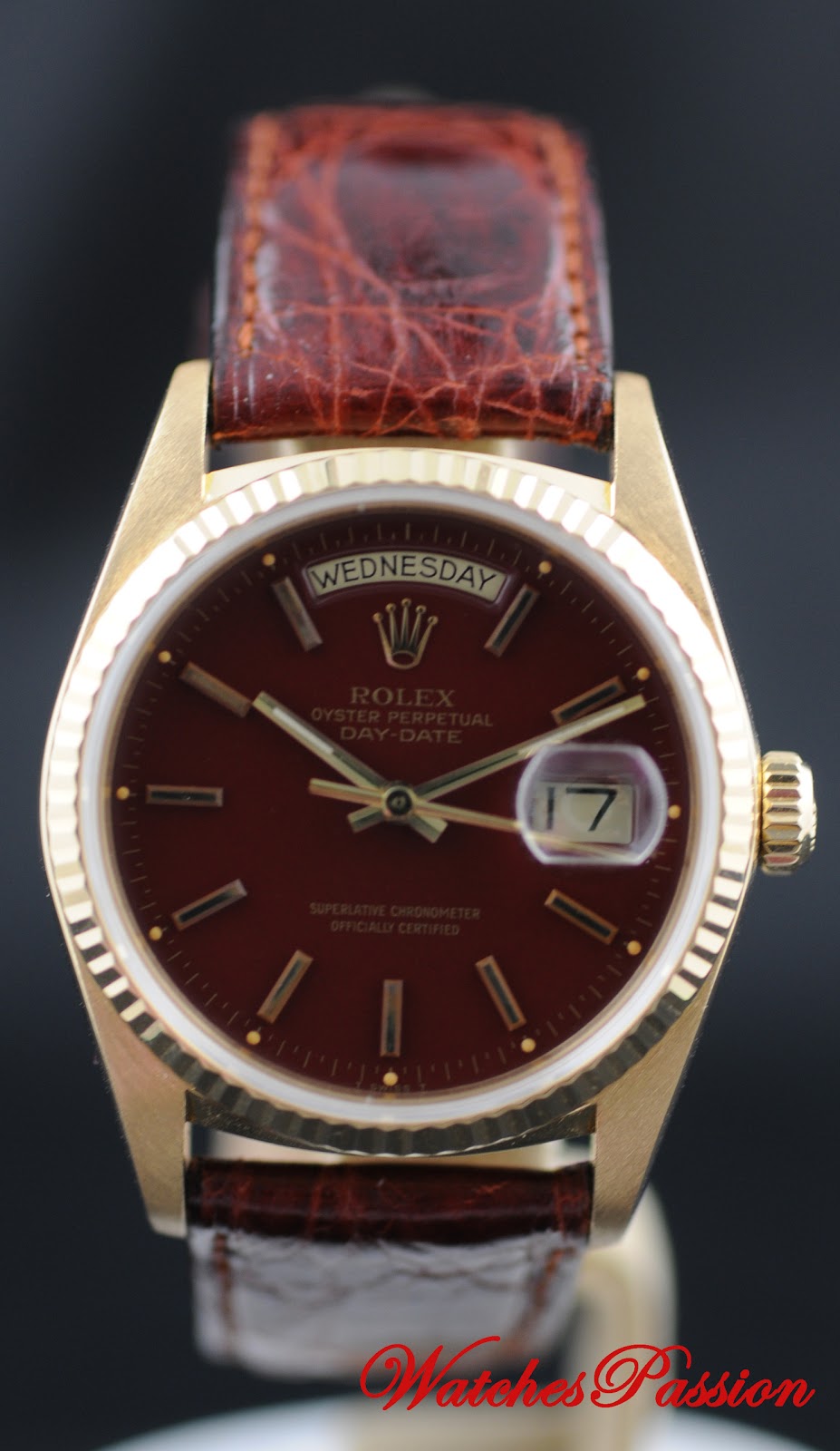 Watches Passion: Rolex Day Date 18038 Maroon Enamel