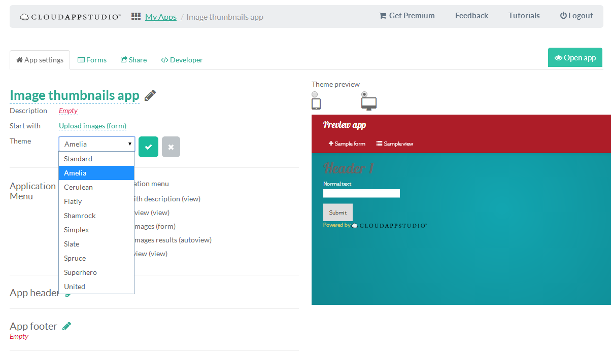 cloudappstudio: All our custom themes - this is what your application ...