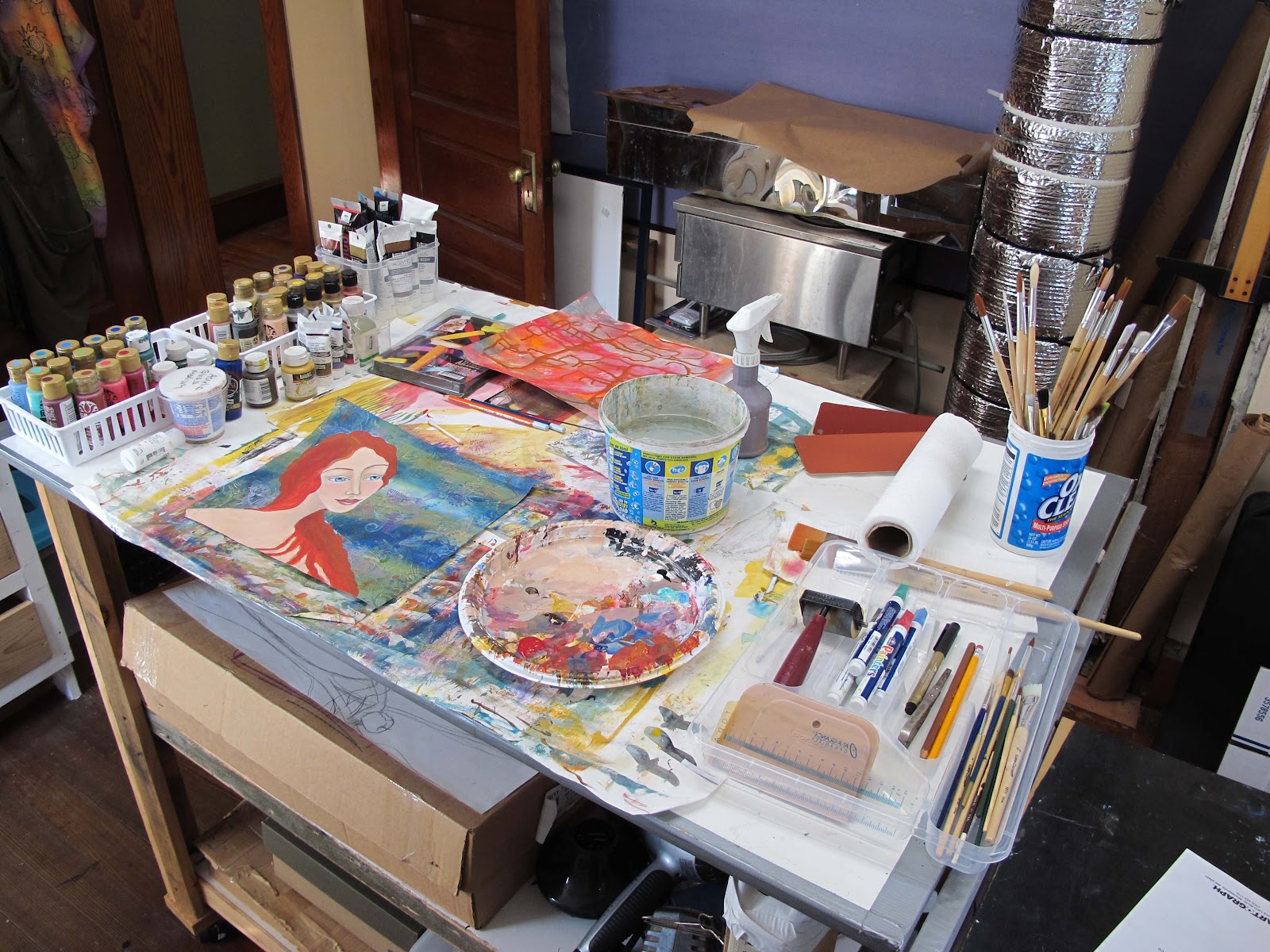 Linda Marcille, Fine Art ~ Crow House Studio: "MESSY WORK TABLE" Photo ...