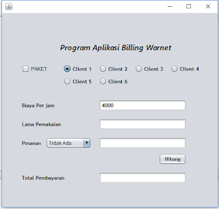 Billing warnet java netbeans - bdaboost