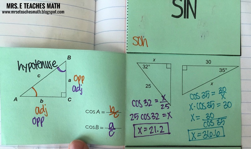 Right Triangles Interactive Notebook Pages | Mrs. E Teaches Math