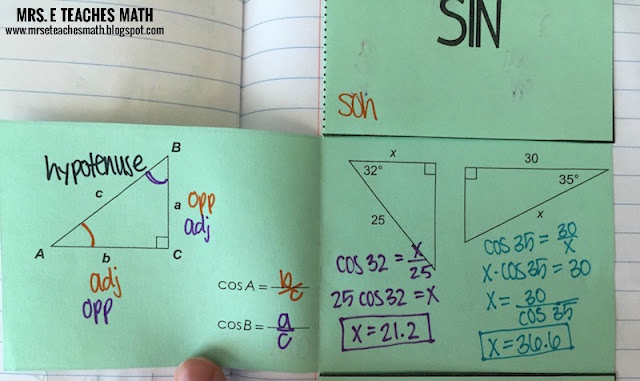 Right Triangles Interactive Notebook Pages | Mrs. E Teaches Math