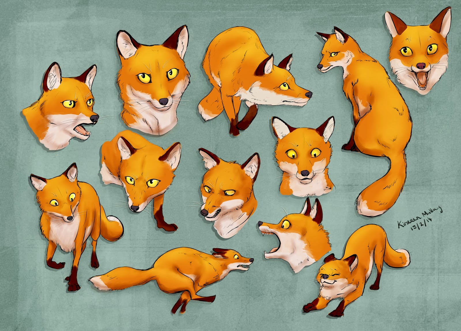Clickitysnips: Fox Character Design Development