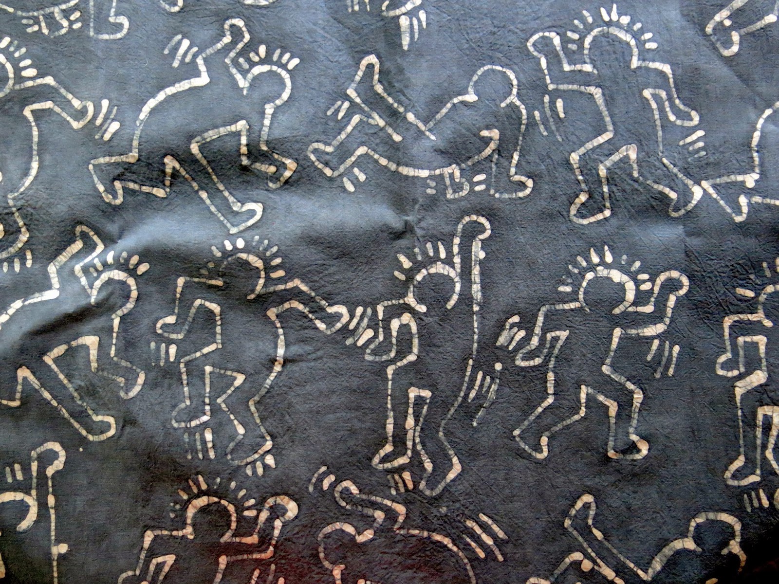 Cassie Stephens: DIY: Batik Fabric, Keith Haring Style