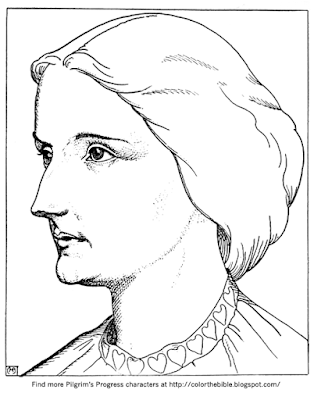 Color a portrait of "Charity" from Pilgrim's Progress | Color The Bible