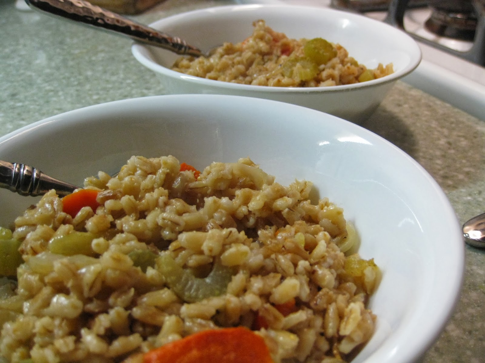 Casual Kitchen: Recipe: Roasted, Toasted Garden Barley Pilaf