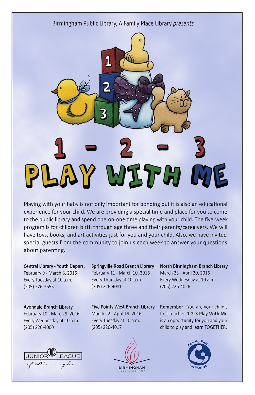 Birmingham Public Library Kicks Off New Sessions of 1-2-3 Play with Me ...