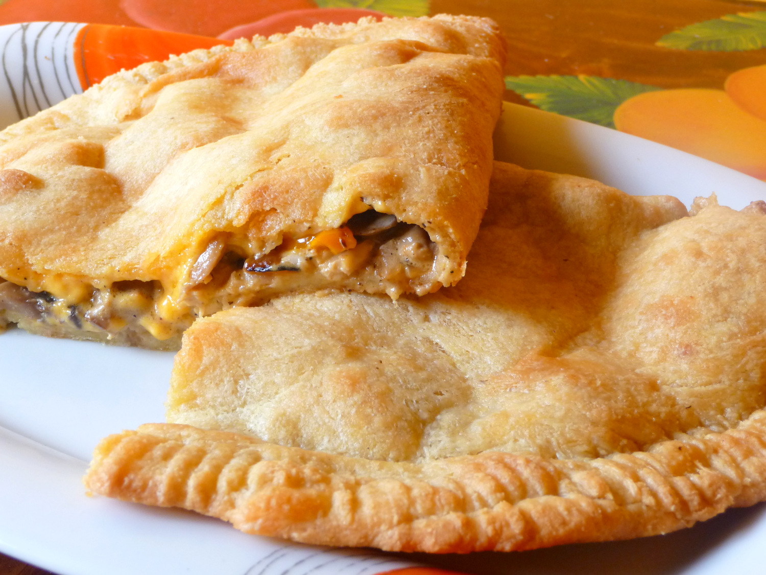 GIANT CHICKEN AND VEGETABLE CALZONE