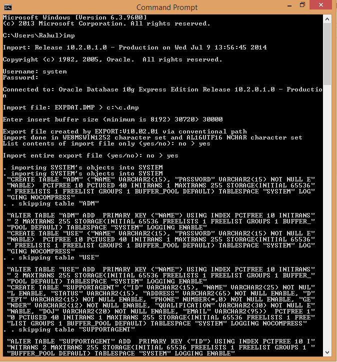 How To Import And Export Oracle Database Using Command Prompt ~ Technoledgetree