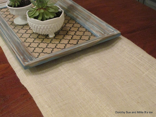 Dorothy Sue and Millie B's too: No Sew Burlap & Muslin Table Runner