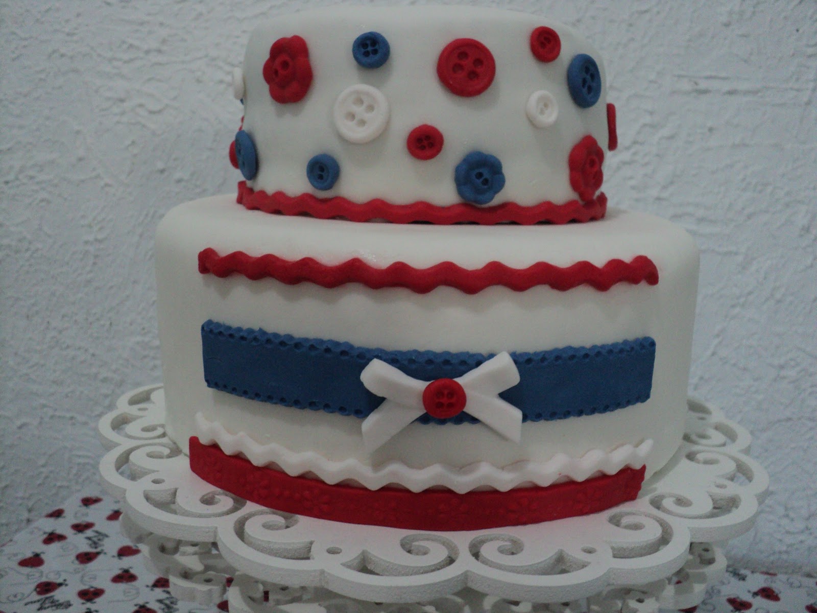 Doces Fofuras da Carol: BOLO DE BOTÕES - NAVY