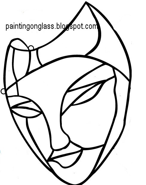 Stained Glass Mask Art Pattern ~ painting on glass