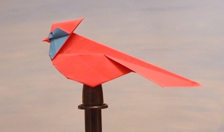 origami Cardinal Lafosse 3D ~ easy instructions to origami