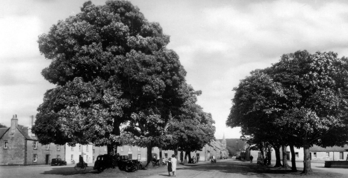 Tour Scotland: Old Photograph Main Street Fochabers Scotland