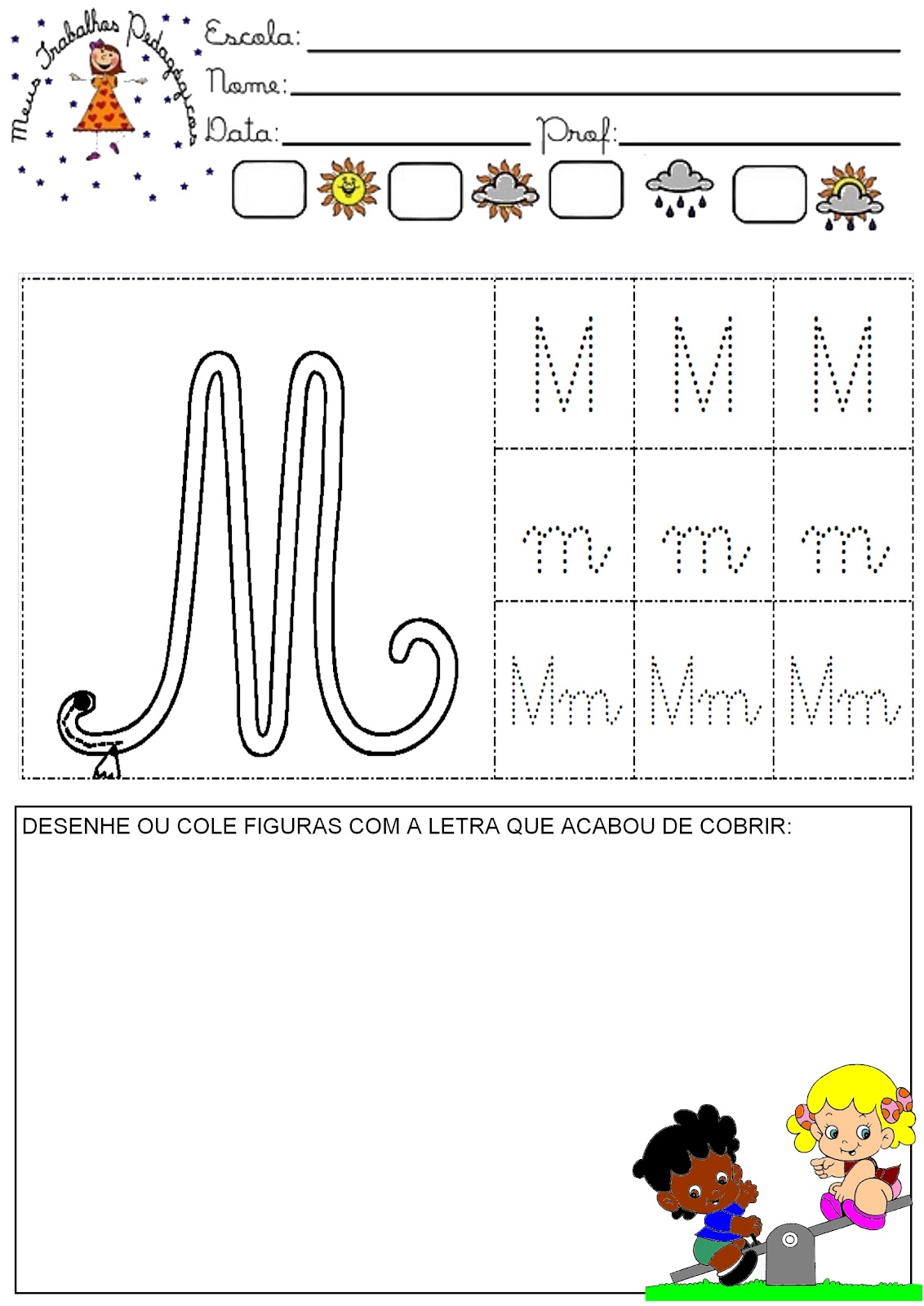 Apostila alfabeto para cobrir ~ Atividade para imprimir