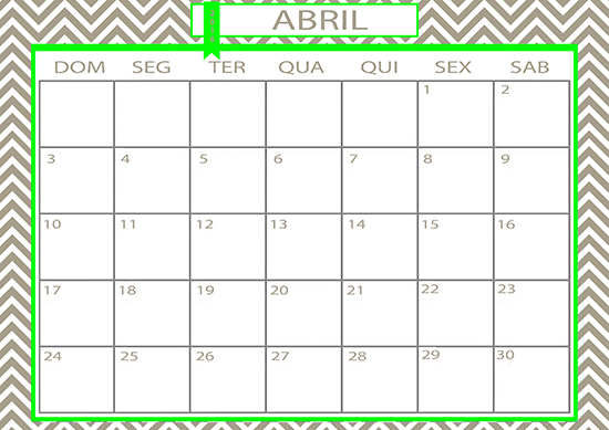 Calendário - Abril 2016 | A casa eh sua - Decoração sem pesar o bolso
