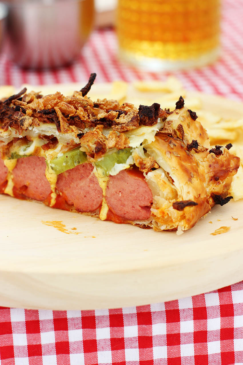 La rana de azúcar: Big hot dog en hojaldre