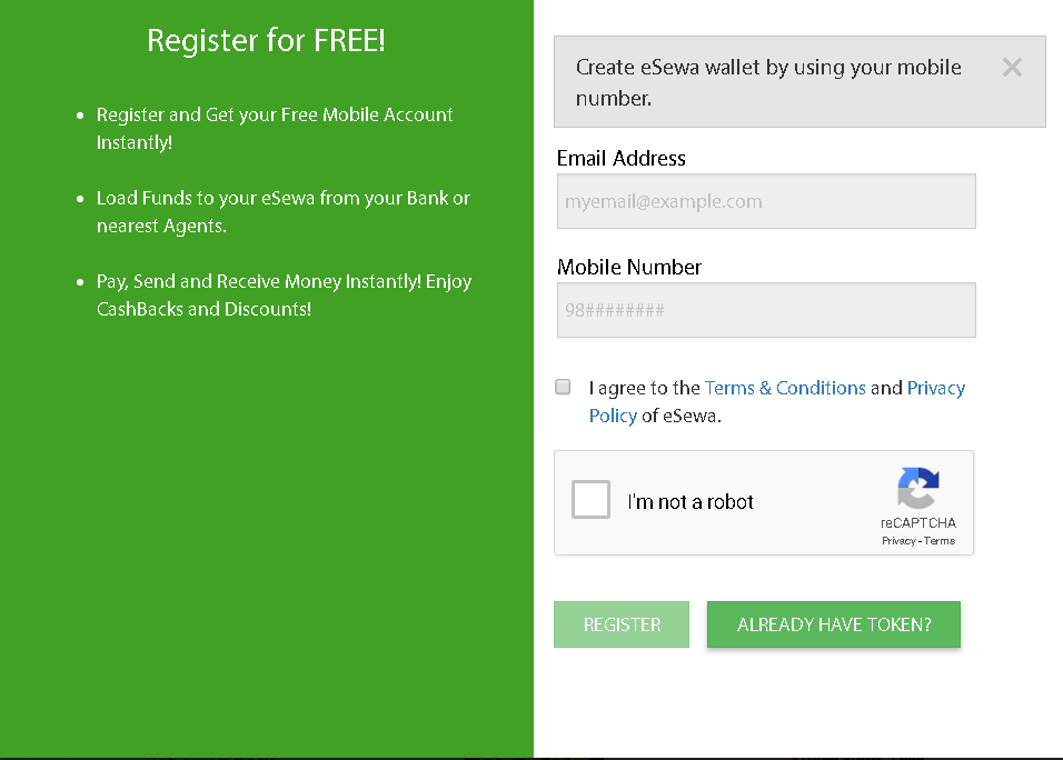 E-Sewa Register, Login and Verification at www.esewa.com.np