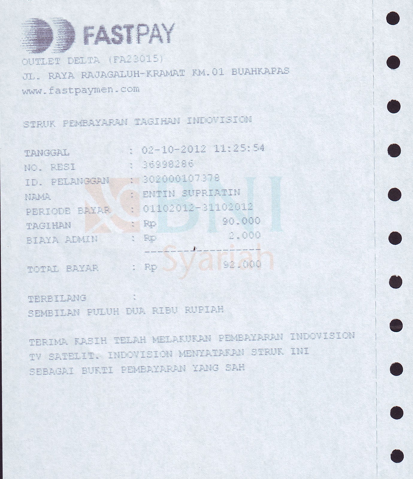 Contoh Spanduk & Struk - FASTPAY PPOB TERLENGKAP