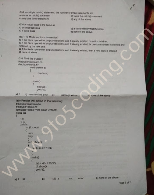 Cse 202 Object Oriented Programming C Programming Lpu Mid Term Question Paper