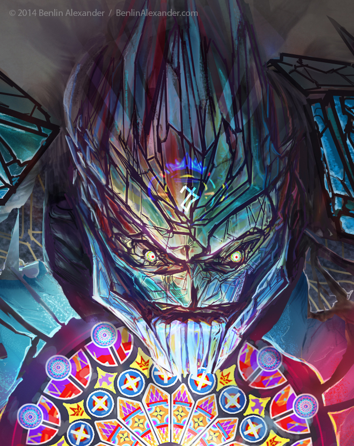 Benlin Alexander Illustration: Destroy the Stained Glass Monster