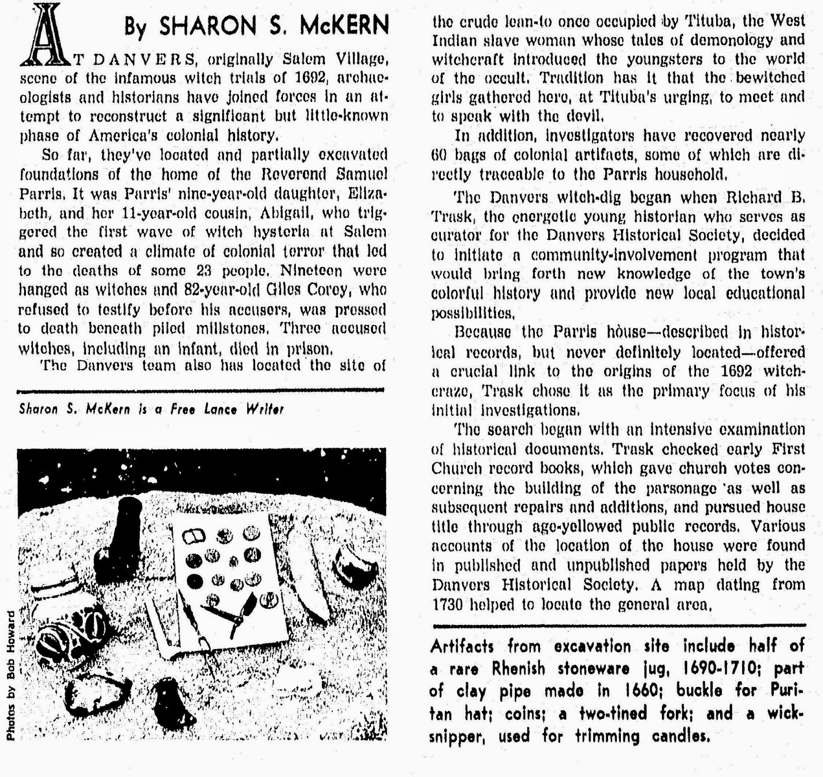 AnceStory Archives: Rev Samuel Parris site excavation and sermons ...