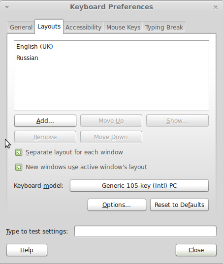 How to configure keyboard layouts in Xfce, Cinnamon, MATE - Linux notes ...