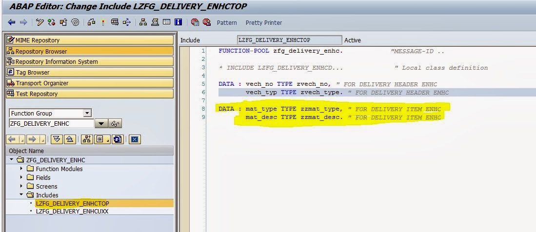 TECHSAP : Screen Enhancement for Delivery item of VL01N/VL02N Tcode By ...