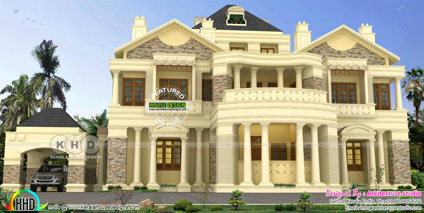 Colonial luxury house 7840 sq-ft - Kerala Home Design and Floor Plans ...