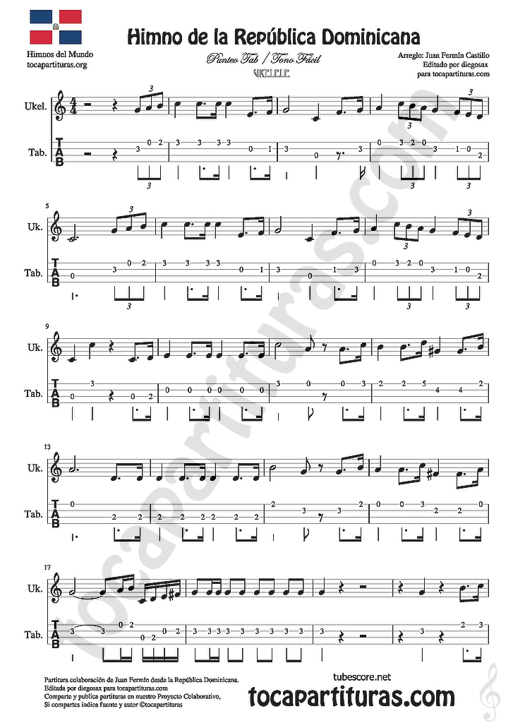 diegosax: Himno Nacional de la República Dominicana Partitura de Flauta ...