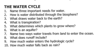 [1+] Test Questions About The Water Cycle, The Water Cycle - Lesson ...
