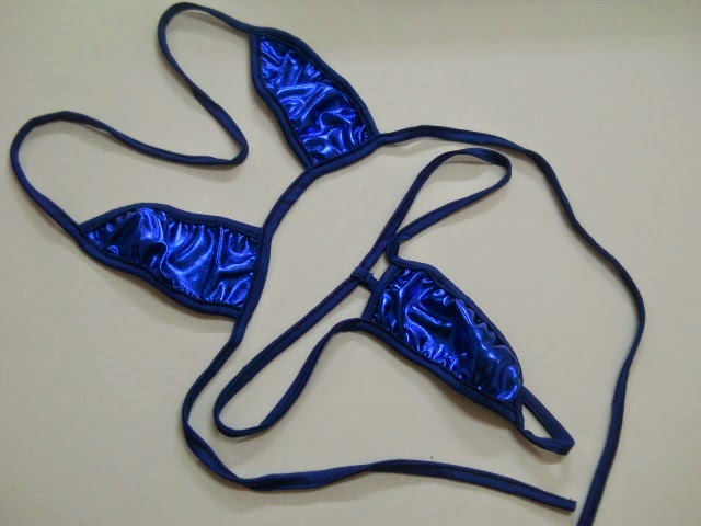 Fashion Care 2u L1586 4 Sexy Metallic Blue Micro Bikini Bra 2pcs Set
