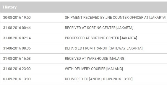 Penjelasan Dan Arti Kode Tracking Paket Pengiriman JNE - Semangatku