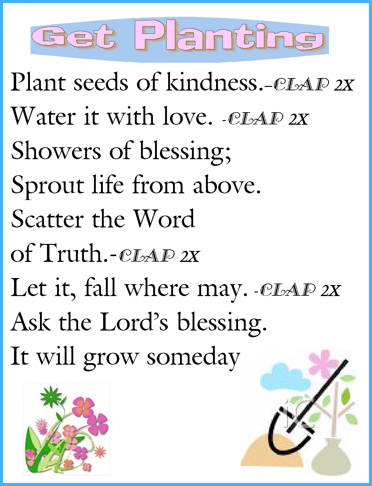 Children's Gems In My Treasure Box: Plant The Seed Banner, Schedule ...
